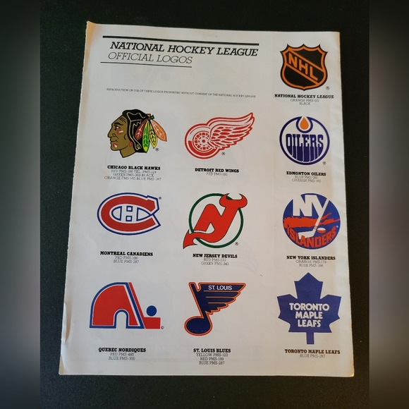 NHL | Other | Vintage National Hockey League Official Logos Brochure ...
